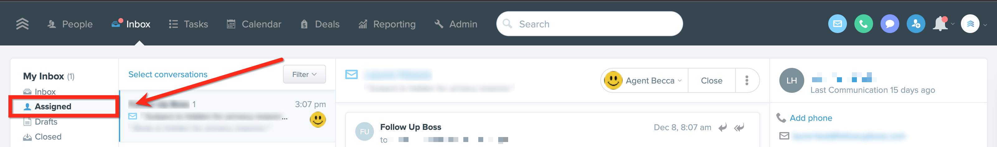 Assigning a Conversation – Follow Up Boss - Help Center