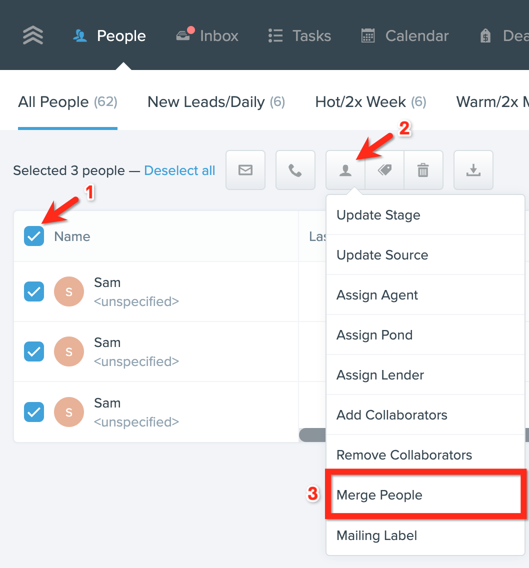 Merge Contacts – Follow Up Boss - Help Center