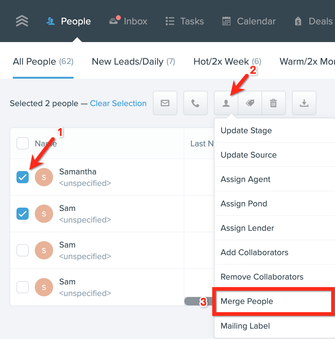 Merge Contacts – Follow Up Boss - Help Center
