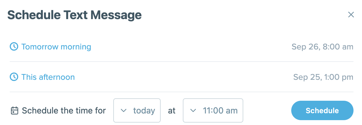 Schedule Text for the next 24 hrs – Follow Up Boss - Help Center