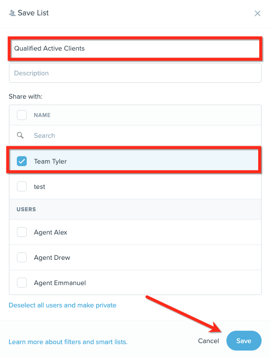 Sharing Smart Lists with Your Team – Follow Up Boss - Help Center