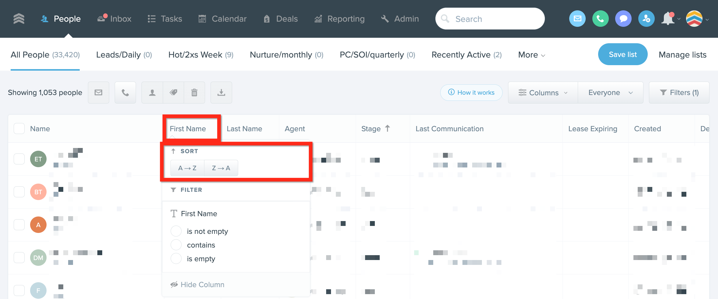 Alphabetize Smart Lists – Follow Up Boss - Help Center